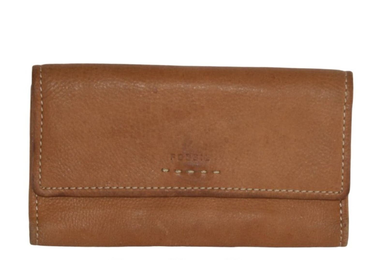 Vintage Fossil Leather Tri-fold Wallet Saddle Brown - Etsy
