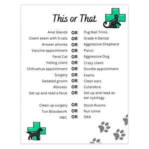 Veterinary Technician Hospital Games - Etsy
