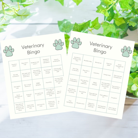 Veterinary Bingo Cards - Etsy
