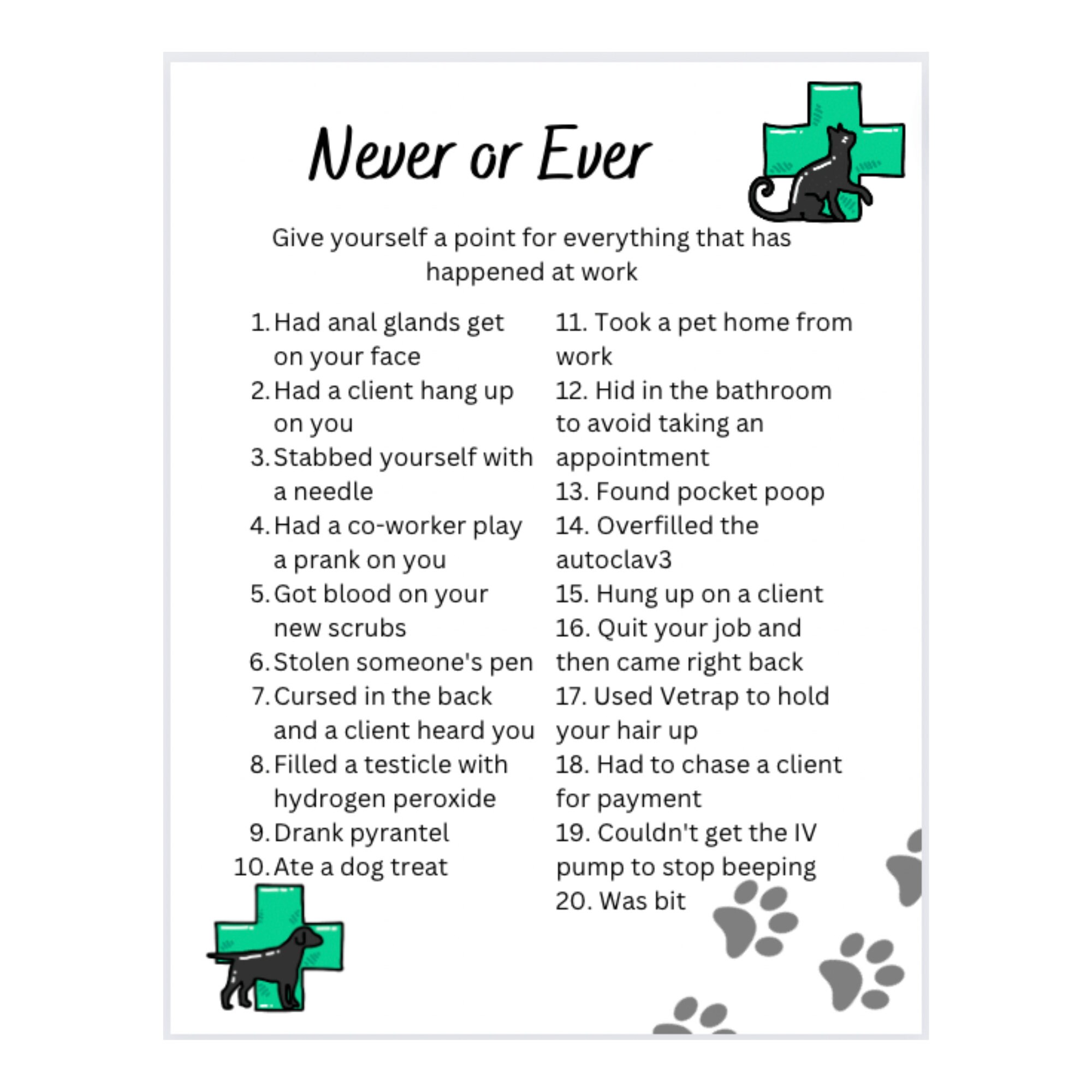 Veterinary Technician Hospital Games Etsy