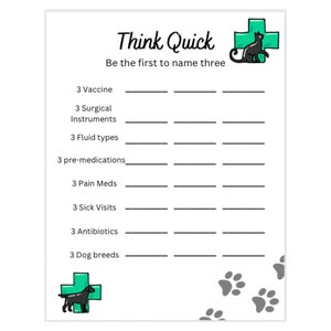 Veterinary Technician Hospital Games - Etsy