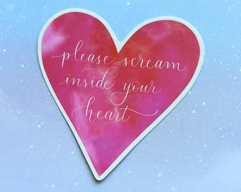 Scream Heart Sticker - Etsy