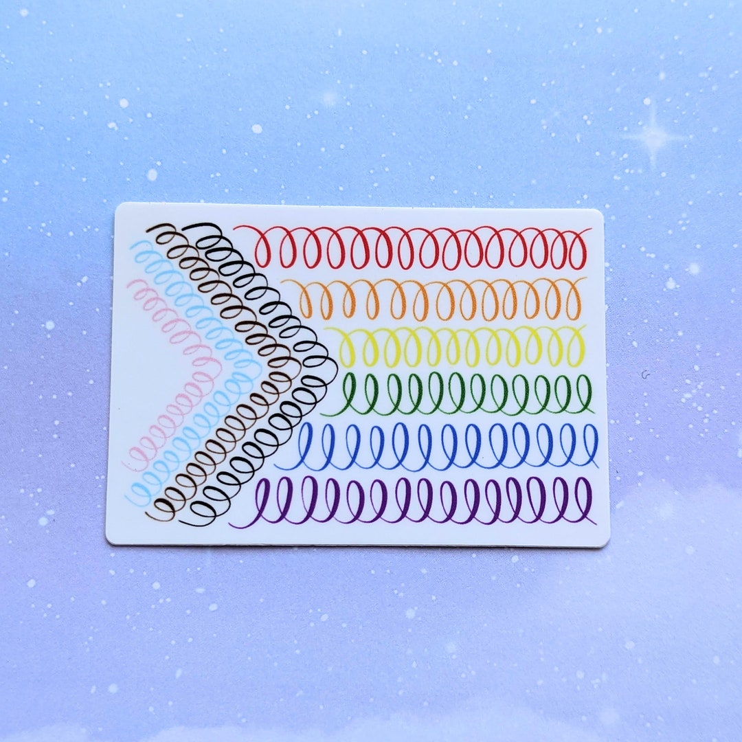 Rainbow Flag Calligraphy Sticker | Progress Pride Flag Sticker | LGBTQIA+ Pride Sticker | Vinyl ...