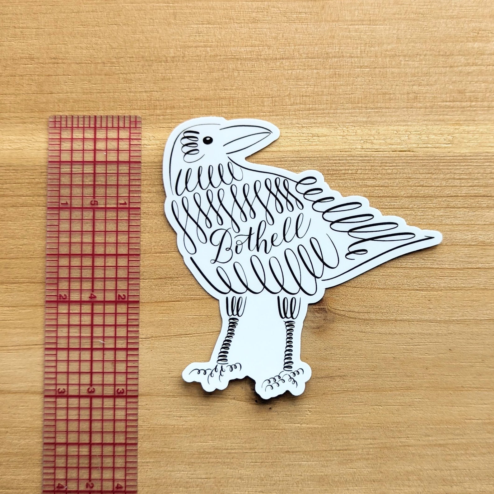 Bothell Crow Calligraphy Sticker | Calligraphic Illustration Sticker ...