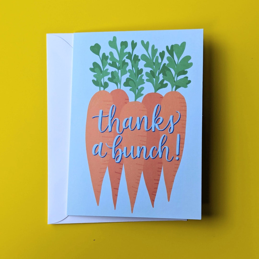 Thanks a Bunch Thank You Card | Appreciation Card | Blank Card | A2 ...