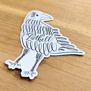 Bothell Crow Calligraphy Sticker | Calligraphic Illustration Sticker ...