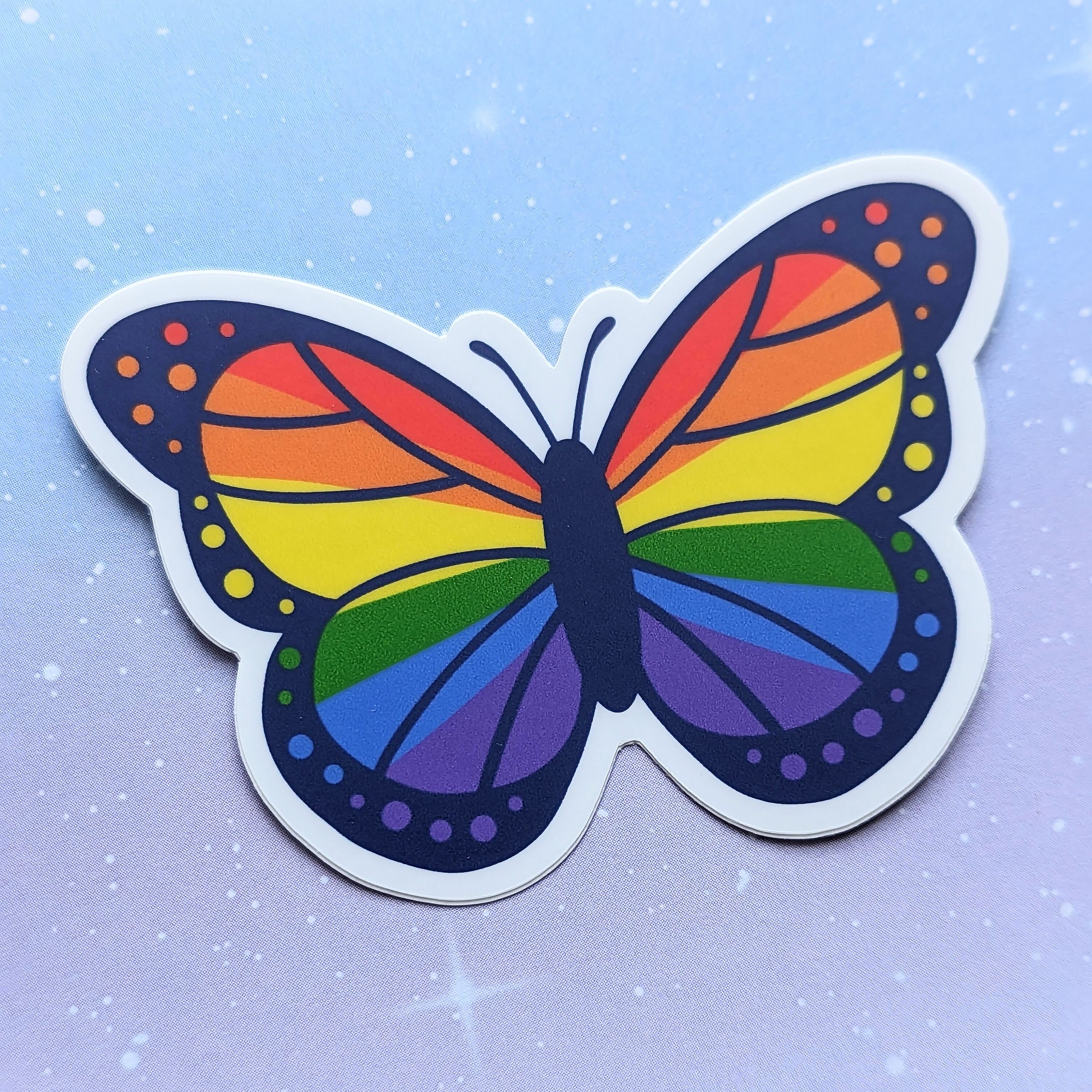 Rainbow Butterfly Sticker | LGBTQIA+ Pride Sticker | Vinyl Waterproof ...