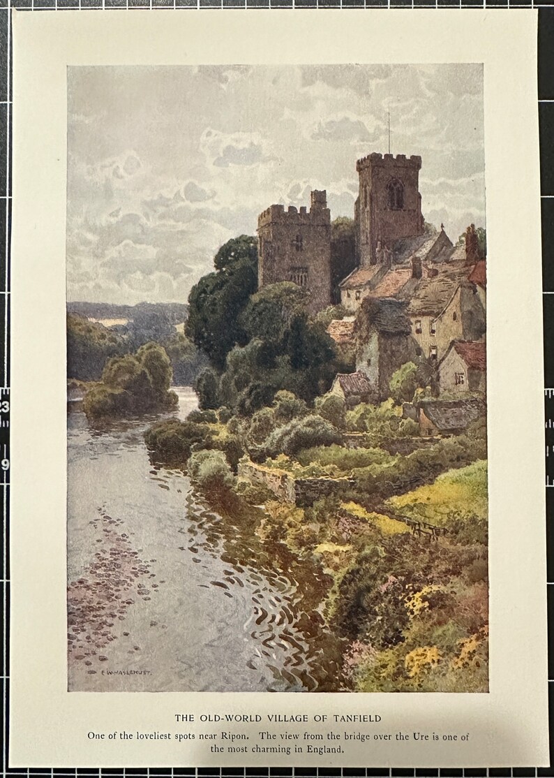 Ripon & Harrogate, North Yorkshire Village of Tanfield on River Ure ...