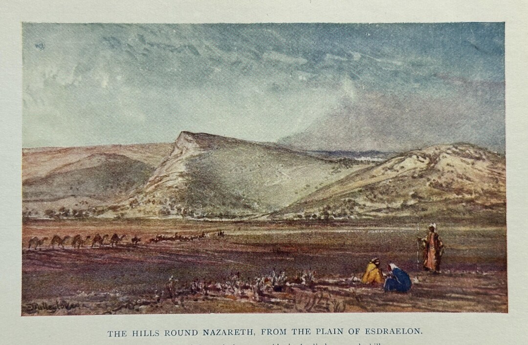 The Holy Land Nazareth From the Plain of Esbraelon Vintage Print ...