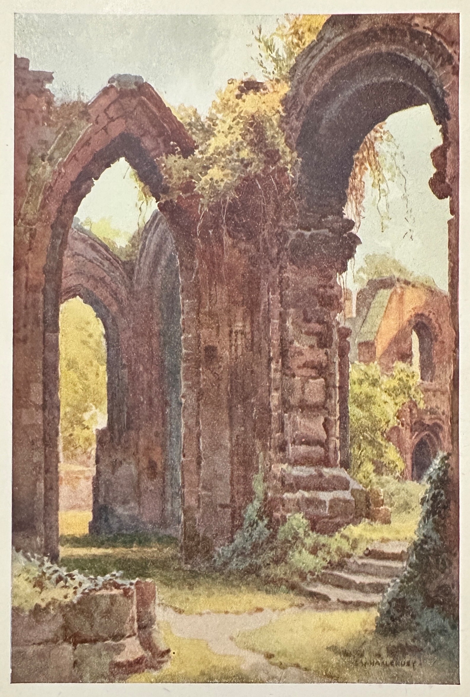 Chester Cheshire St John’s Ruins, Old Cathedral Vintage Small Print ...