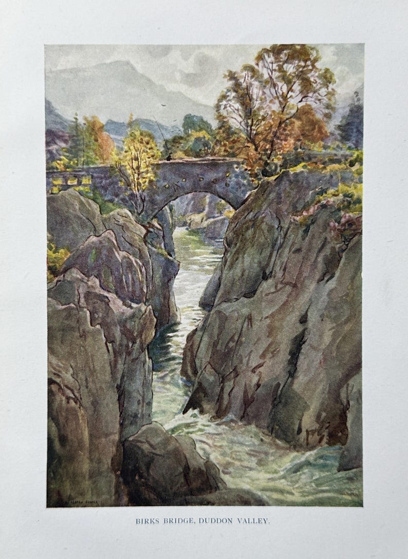 Lake District Birks Bridge Duddon Valley Cumbria Vintage Print ...