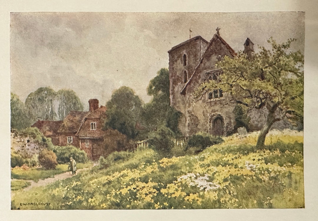 Canterbury Kent St Nicholas Church Harbledown Vintage Small Print ...
