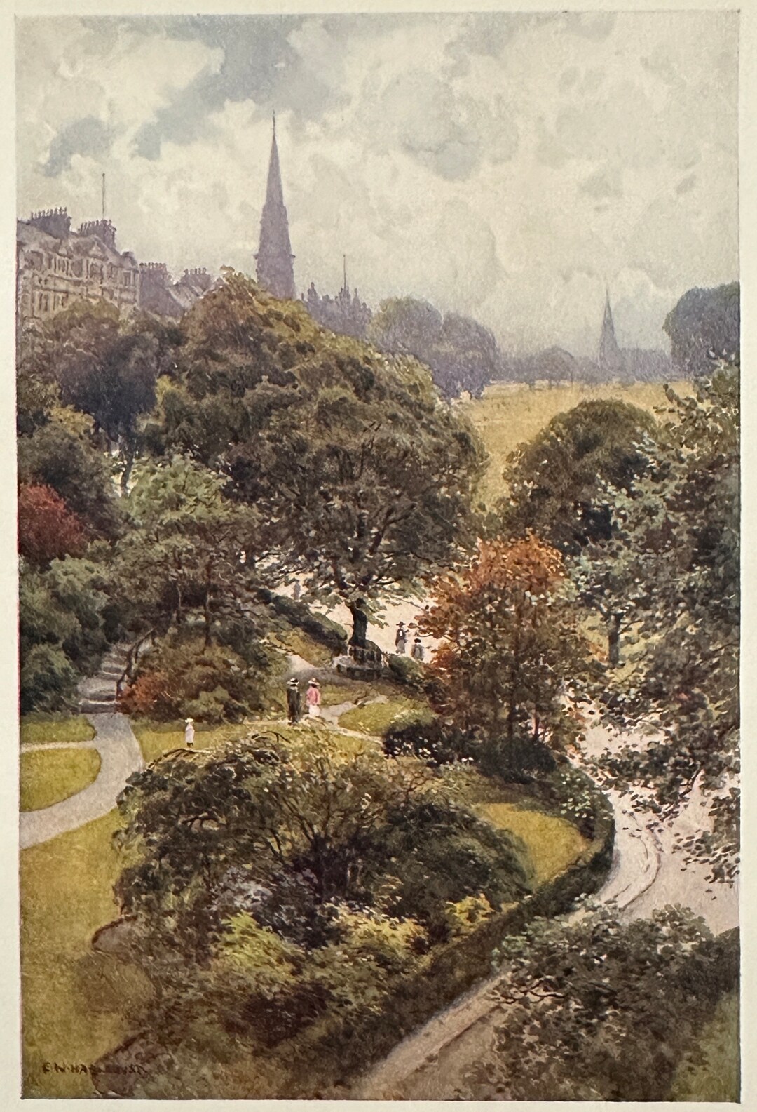 Ripon & Harrogate, North Yorkshire the Stray, Harrogate Vintage Print ...