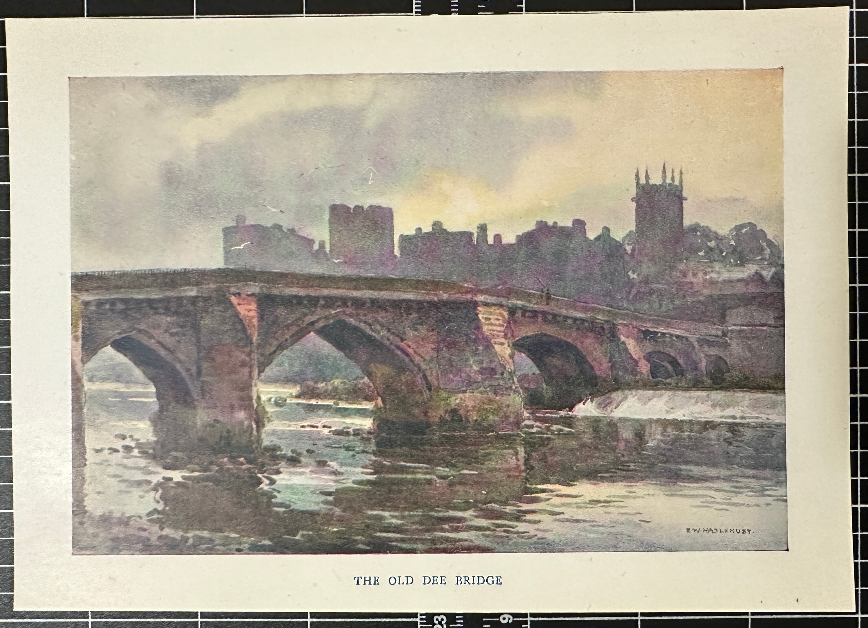 Chester Cheshire the Old Dee Bridge, Chester Castle, River Dee Vintage ...