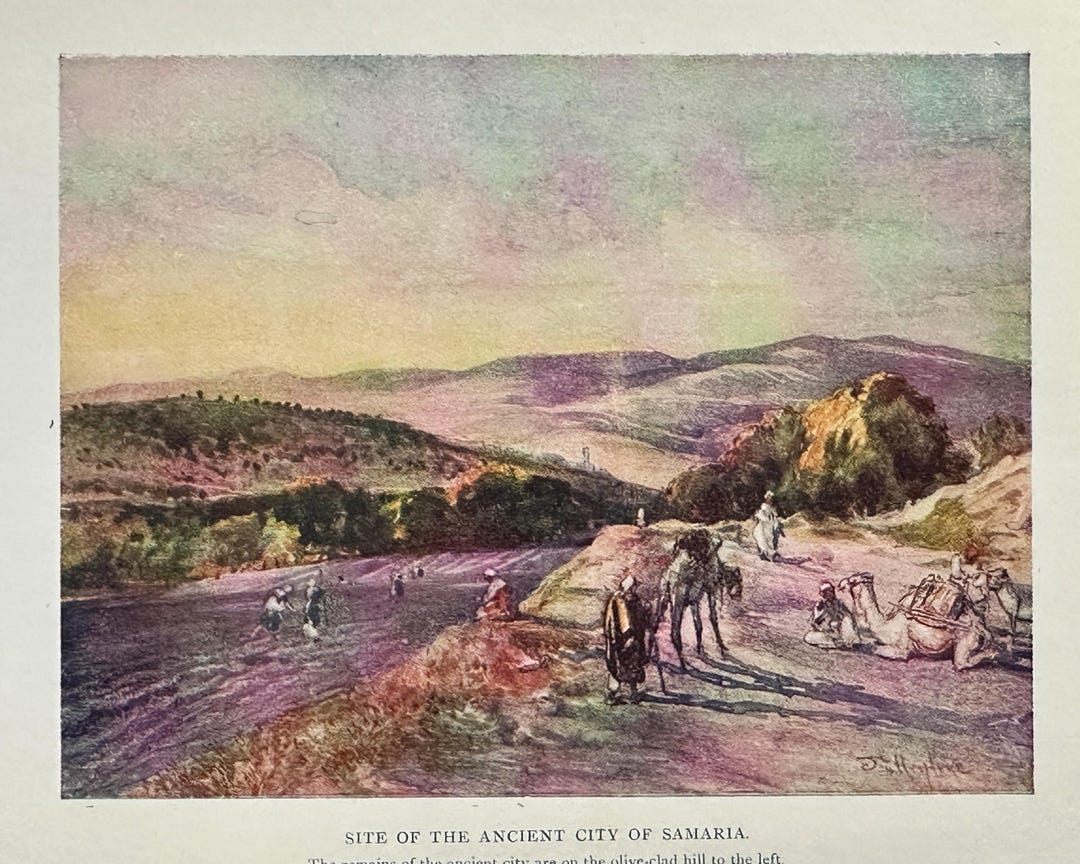 The Holy Land Samaria Site of the Ancient City Vintage Print ...