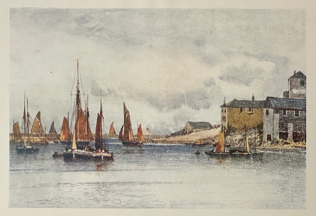 Devon Brixham Torbay Original Vintage Print by Frederick J Widgery ...