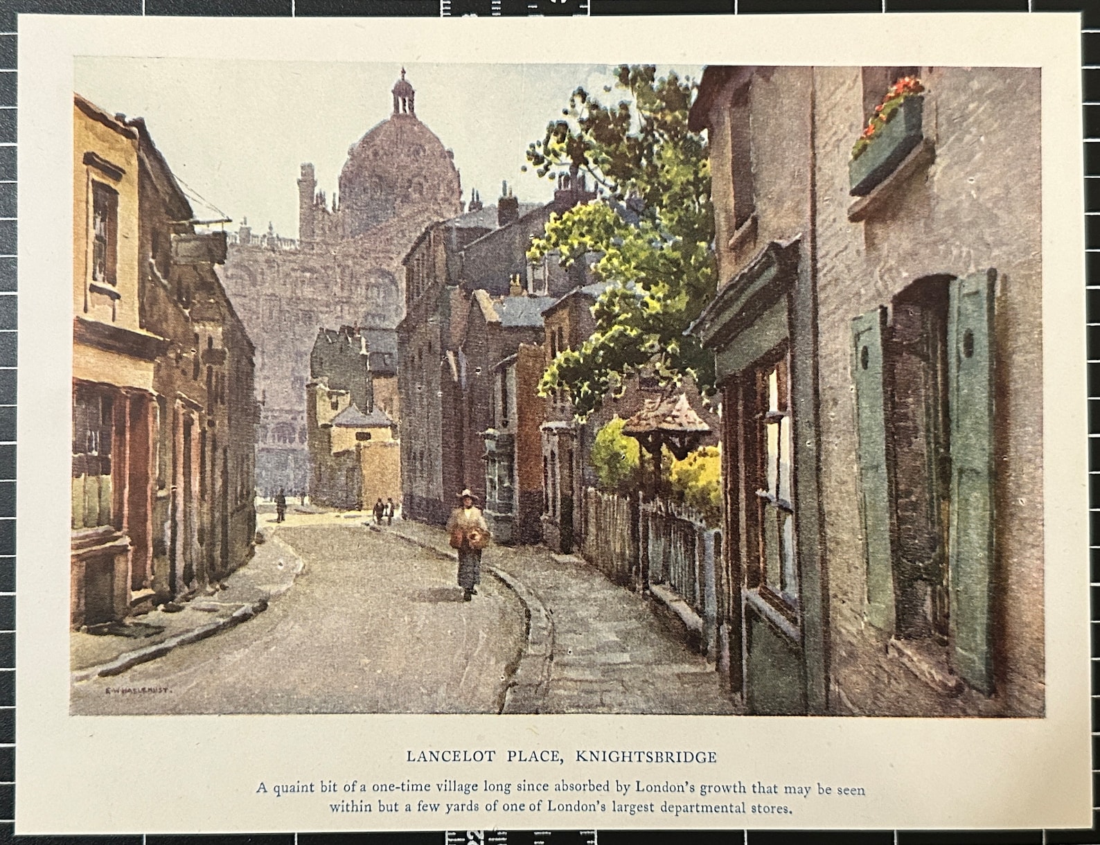 London Original Vintage Print of Lancelot Place, Knightsbridge by E W ...