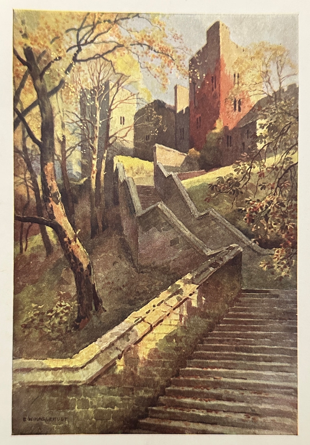Windsor Berkshire Original Vintage Print of the Hundred Steps by E W ...
