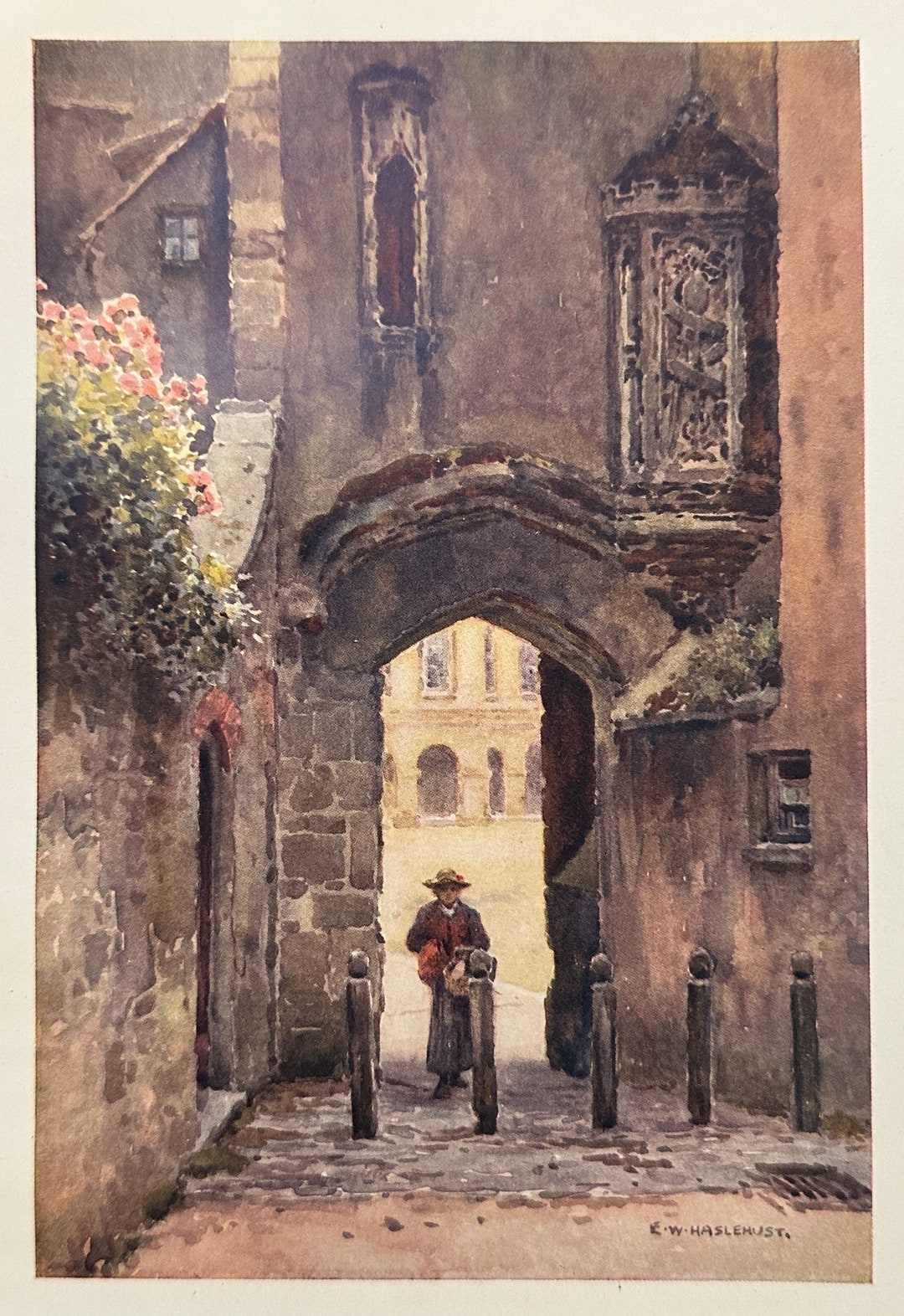 Wells Somerset the Penniless Gate, Wells Cathedral Vintage Print ...