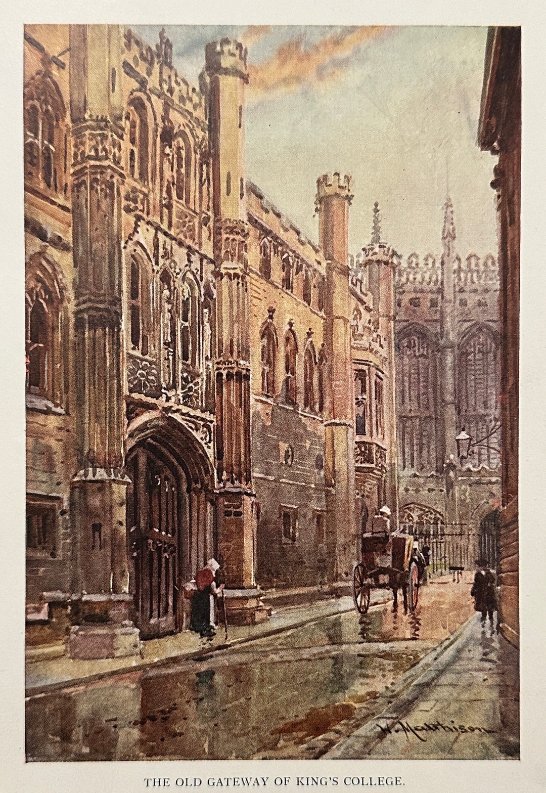 Cambridge the Old Gateway, King’s College Vintage Small Print ...