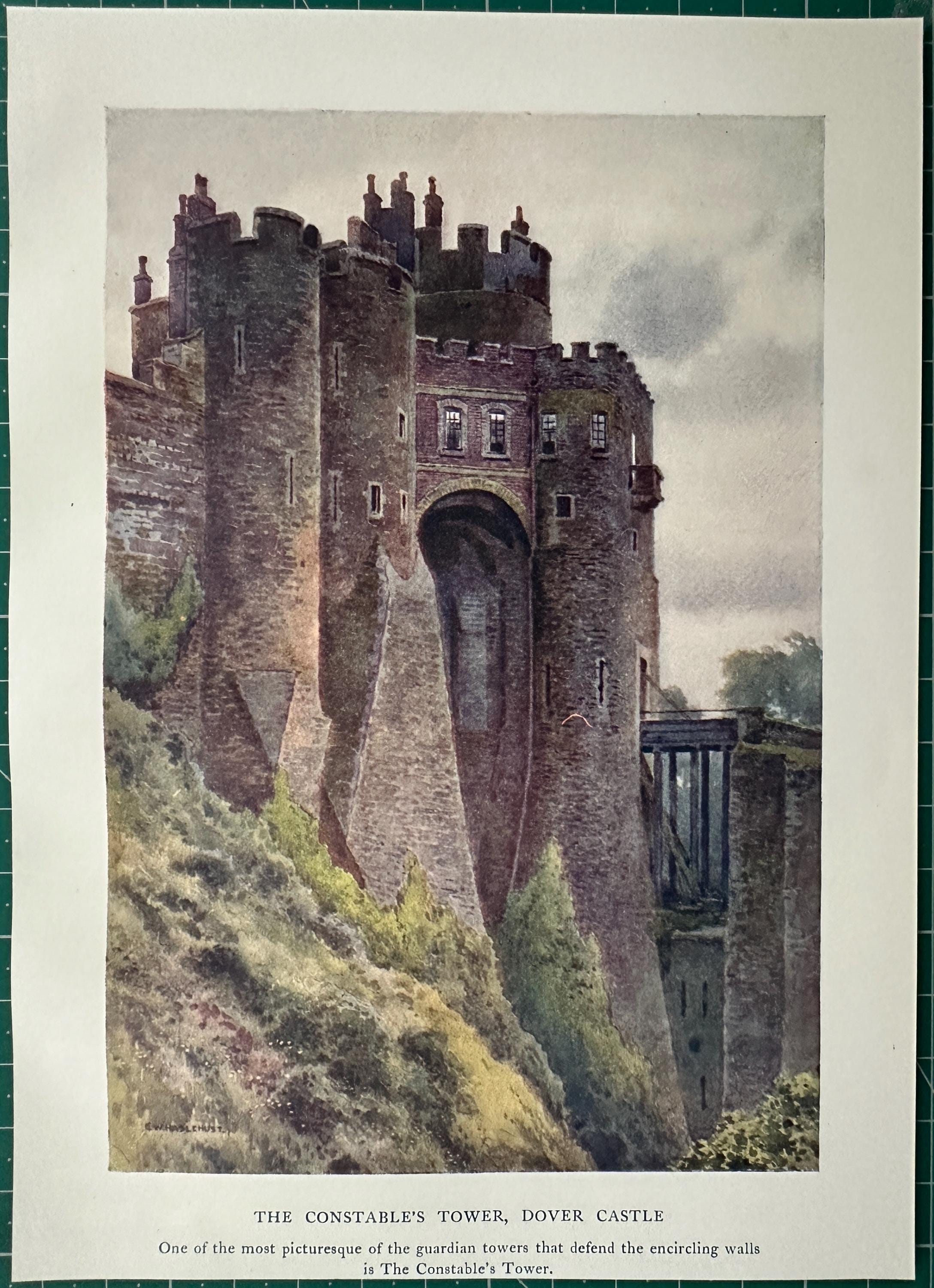 Dover Kent the Constable’s Tower, Dover Castle Vintage Small Print ...
