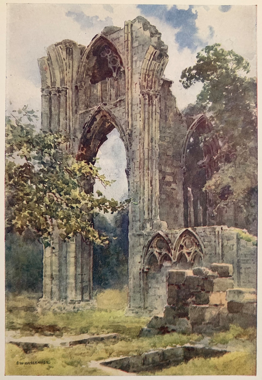 York Yorkshire Vintage Print of Ruins of St Marys Abbey by E W ...
