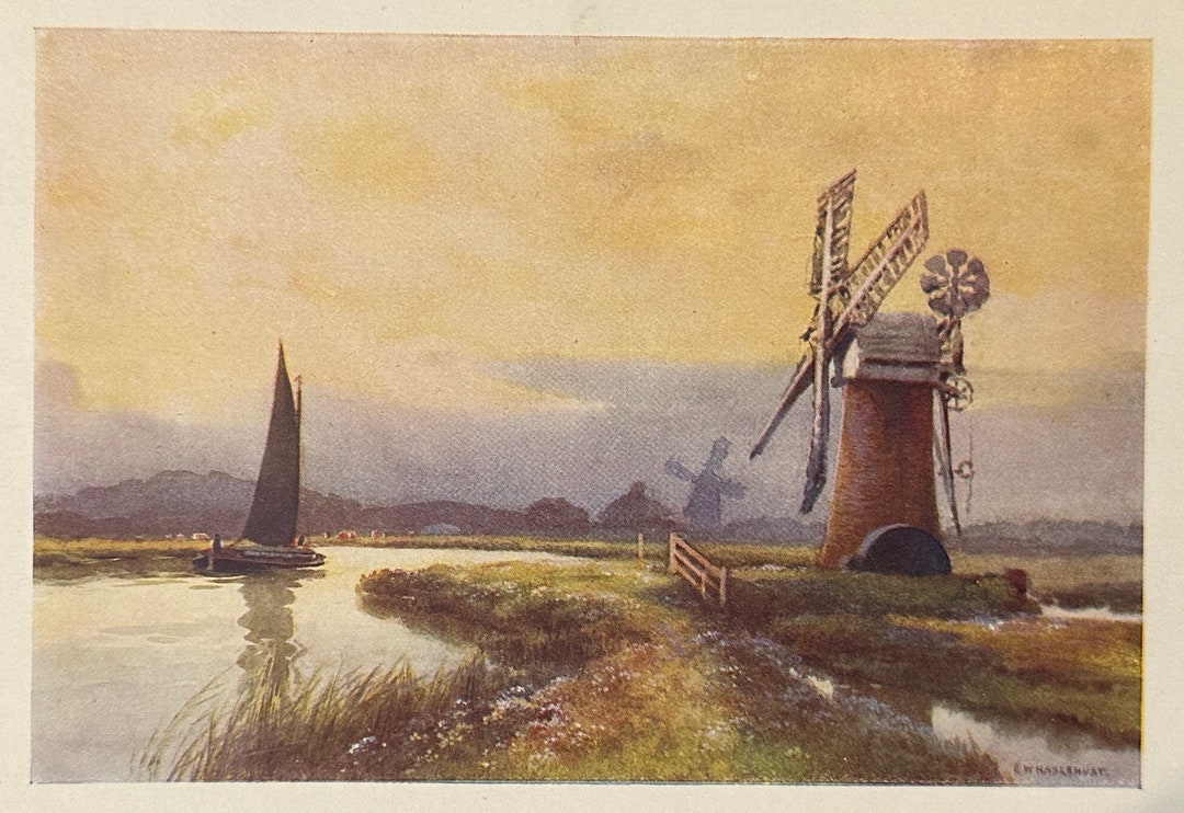 Norwich and Norfolk Broads Drainage Windmills on River Ant Vintage ...