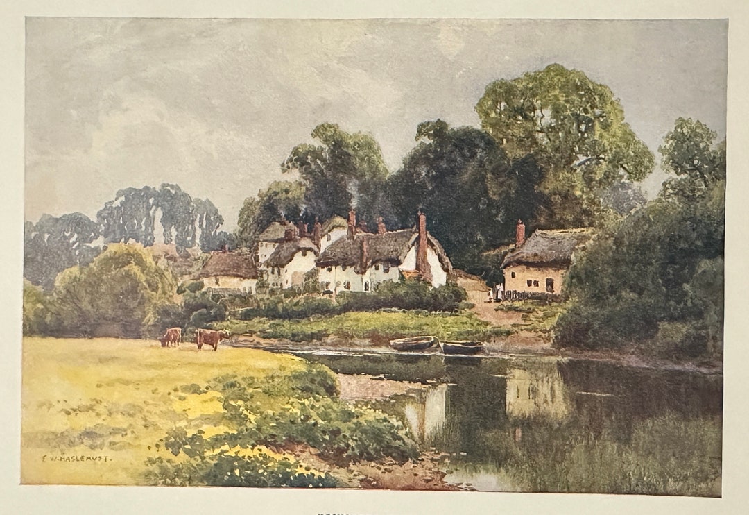 Exeter Devon Countess Weir River Exe Vintage Print by E W Haslehust ...