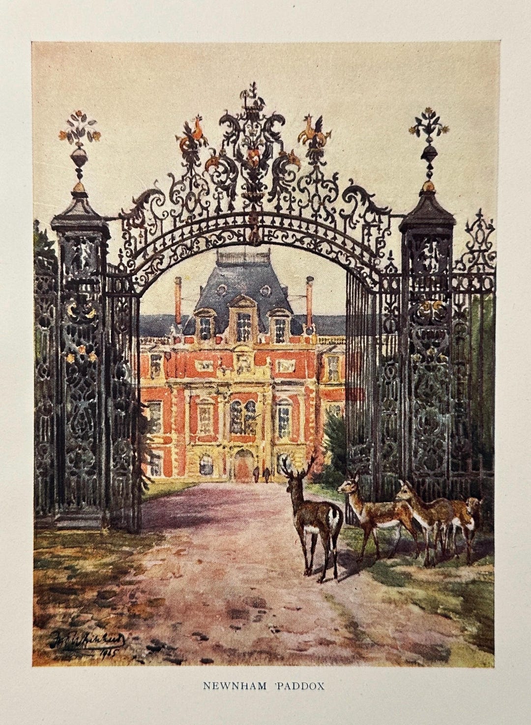 Warwickshire Newham Paddox Vintage Print by Fred Whitehead Watercolour ...