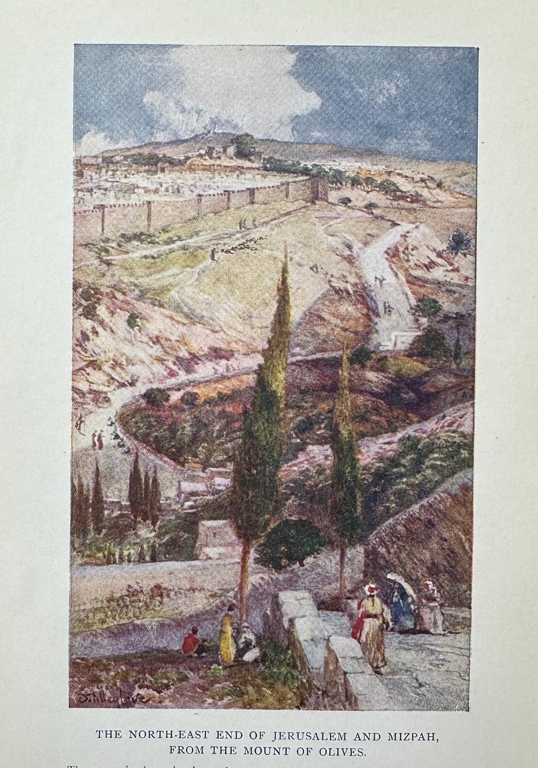 The Holy Land Jerusalem and Mizpah From the Mount of Olives Vintage ...