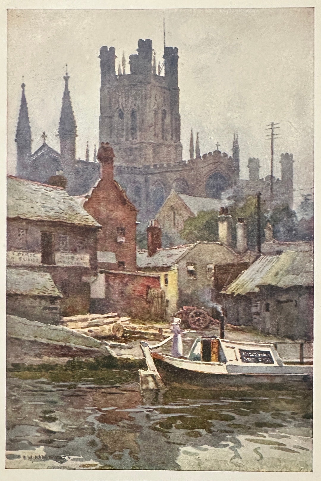 Chester Cheshire Chester Cathedral From the Canal Vintage Print ...