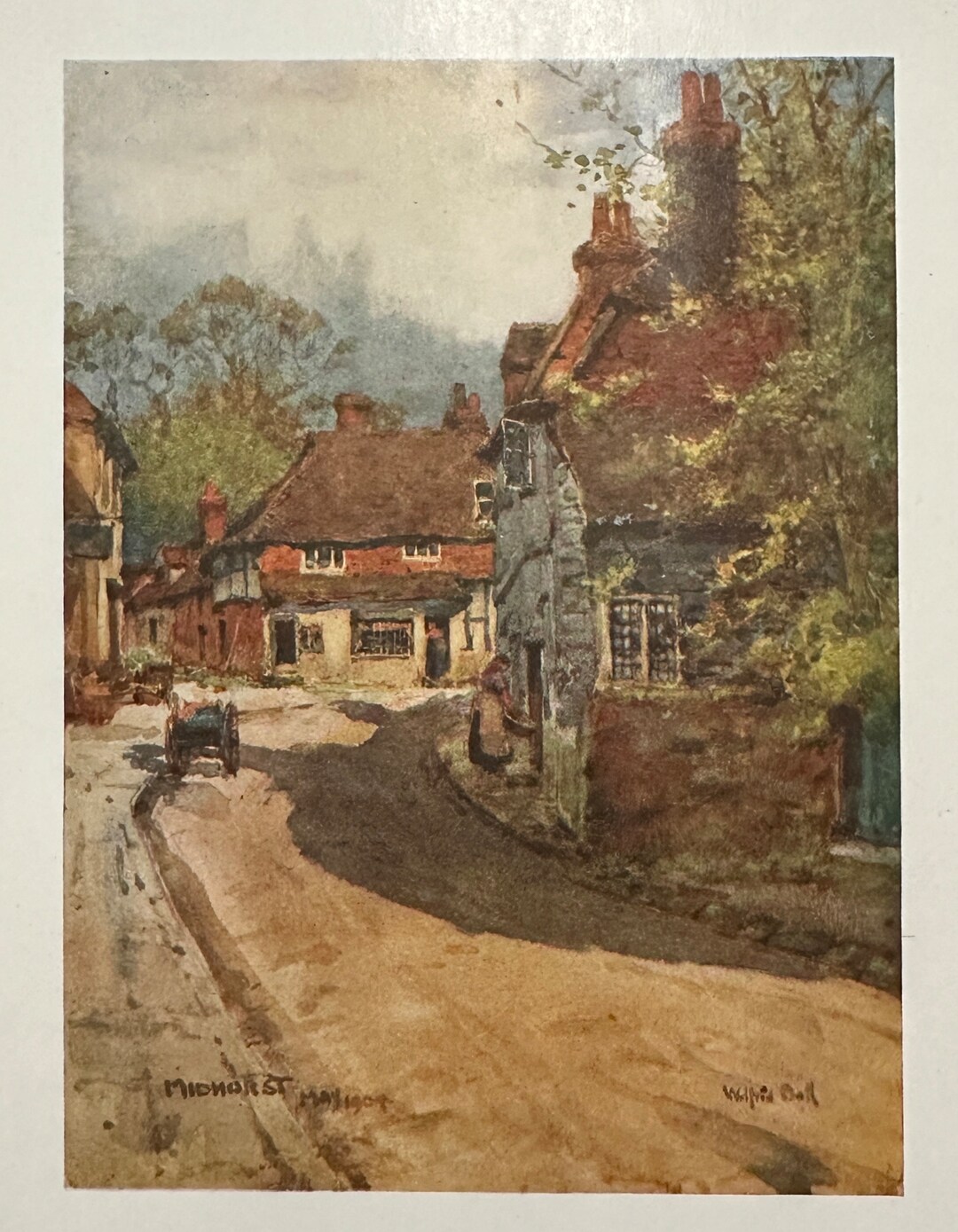 Sussex Midhurst Knock Hundred Row Vintage Small Print Watercolour ...