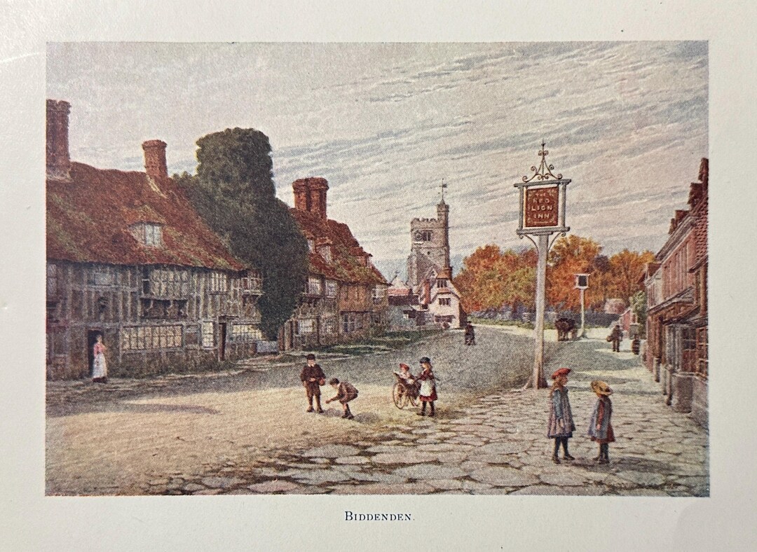 Kent Biddenden Village Vintage Print Watercolour Painting English Scene ...