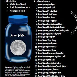 Moon Water Recipe Book: 25 Magical Moon Rituals & Spiritual Self-care Recipes for Wellness - Etsy