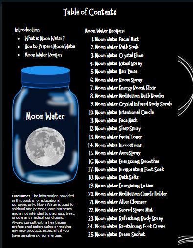 Moon Water Recipe Book: 25 Magical Moon Rituals & Spiritual Self-care ...