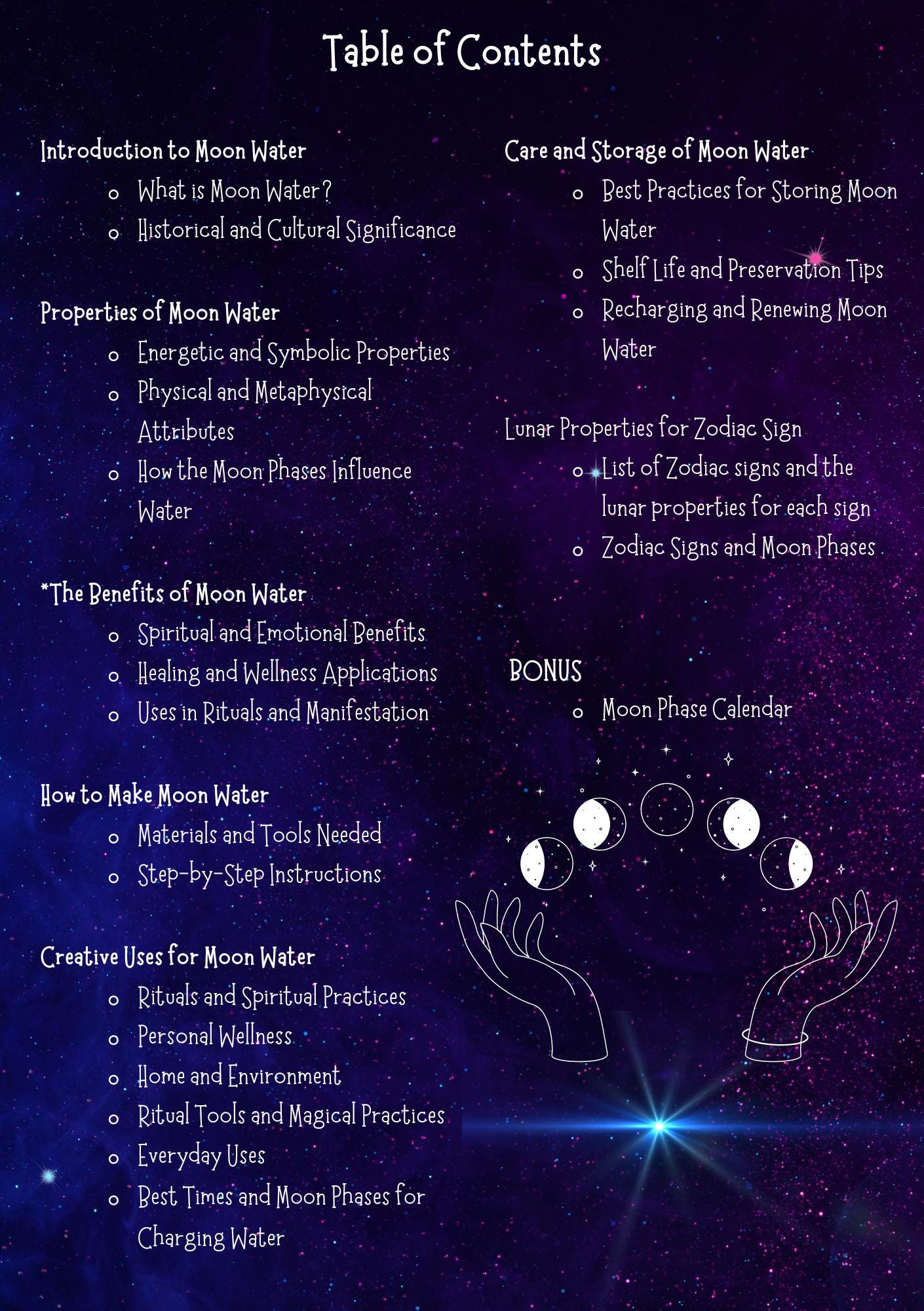 Moon Water Guide: Properties, Benefits, Zodiac Influences & Lunar ...