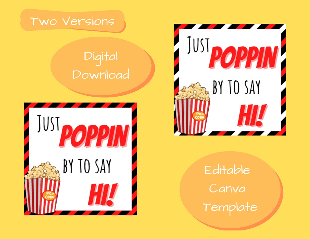 Popcorn Popby, Realtor Pop By, Just Poppin by to Say Hi, Popcorn Tag ...