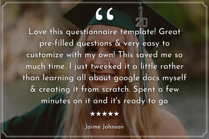 High School Senior Photoshoot Questionnaire Online Form - Etsy