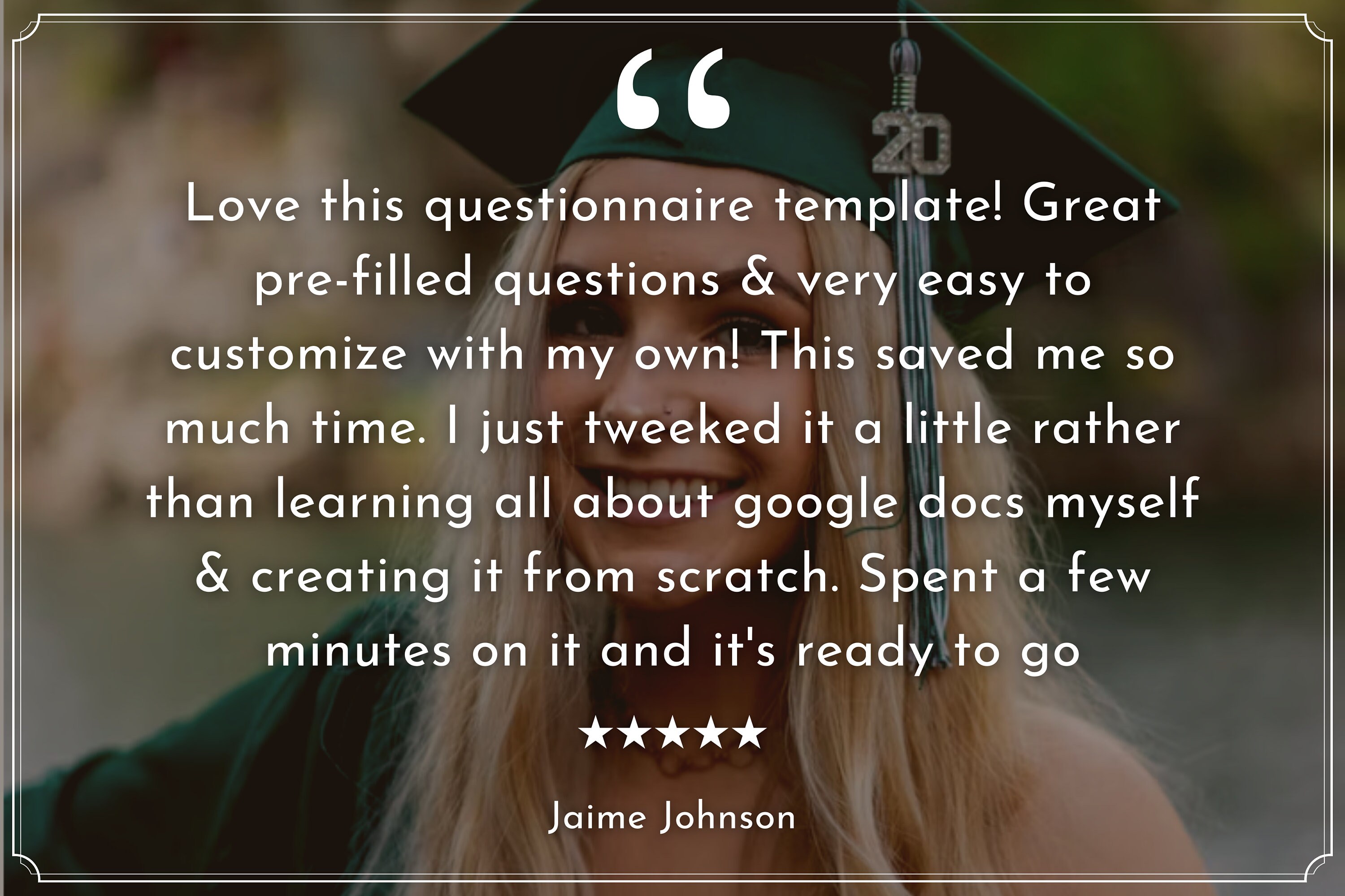 High School Senior Photoshoot Questionnaire Online Form - Etsy
