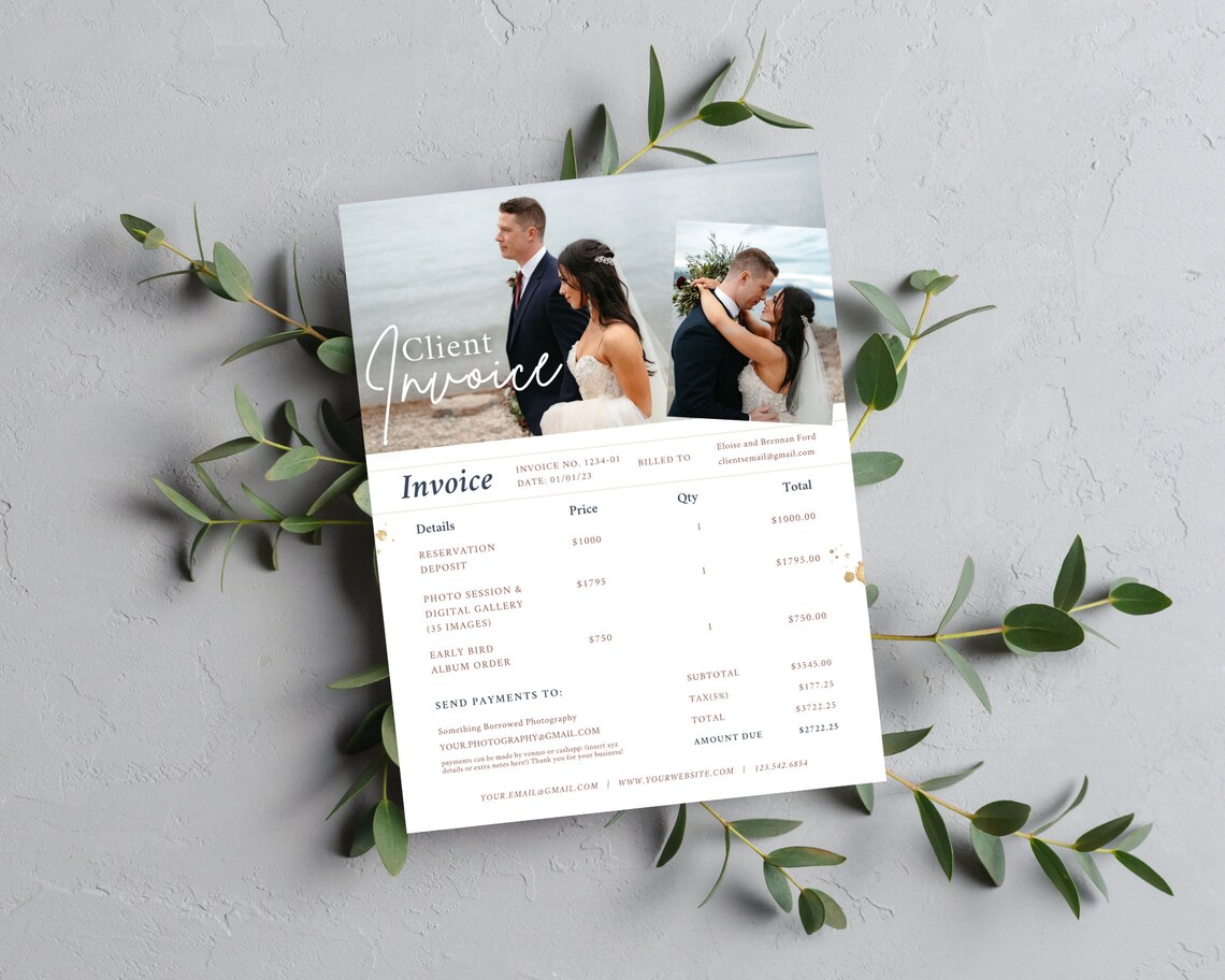 Photography Invoice, Photographer Invoice, Invoice Template, Canva ...
