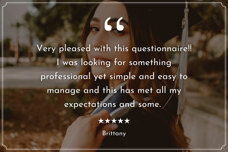 High School Senior Photoshoot Questionnaire Online Form - Etsy