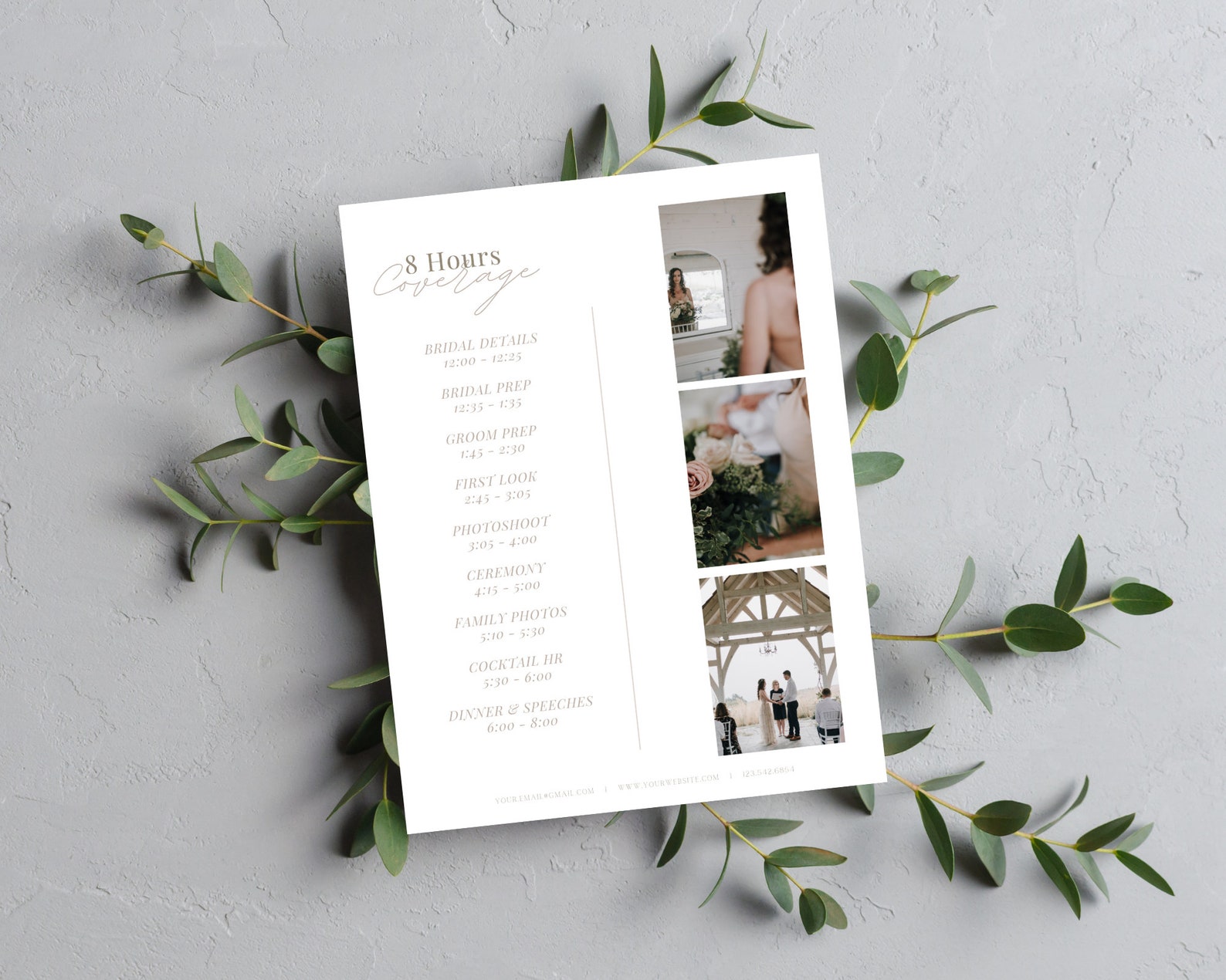 Canva Wedding Day Photography Timeline Schedule Guide Template ...