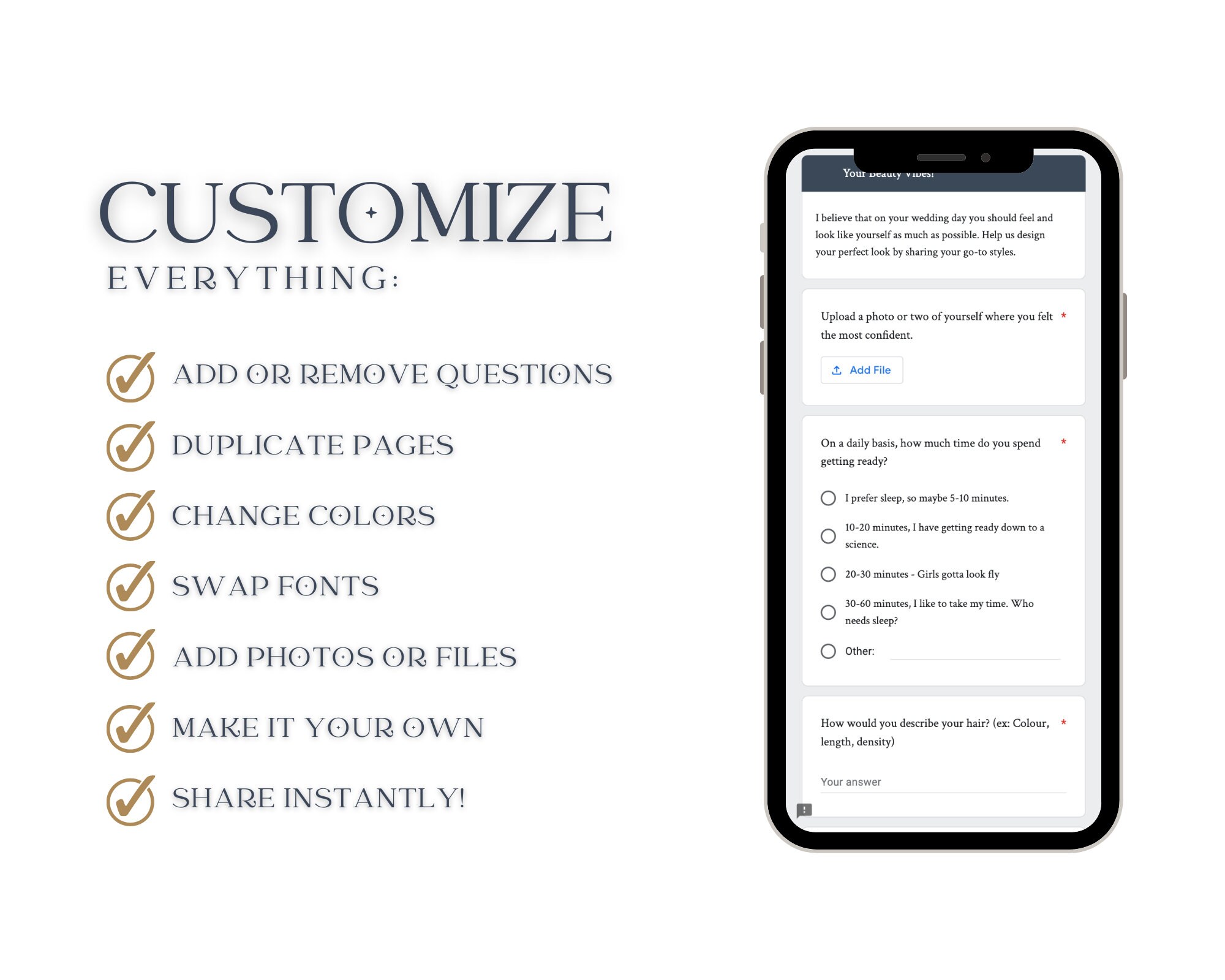 Wedding Hair Stylist & Makeup Artist Questionnaire Template, Beauty ...