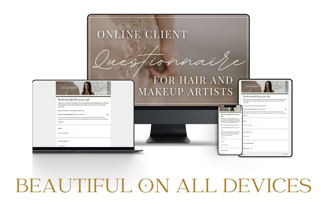 Beauty Client Questionnaire Template Wedding Hair Stylist & - Etsy