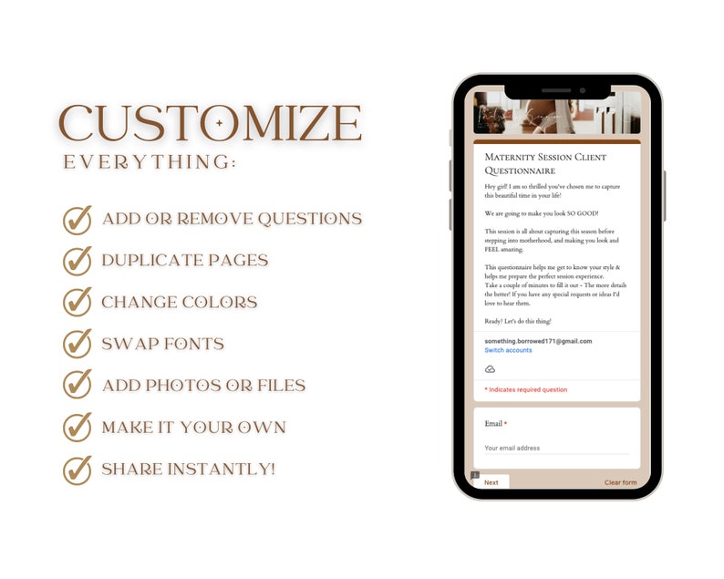 Maternity Photoshoot Questionnaire - Online Form Questionnaire, Drag ...