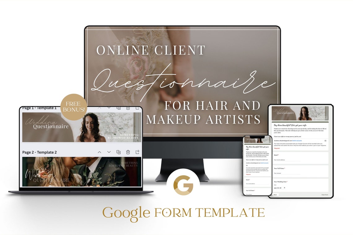 Beauty Client Questionnaire Template Wedding Hair Stylist & - Etsy