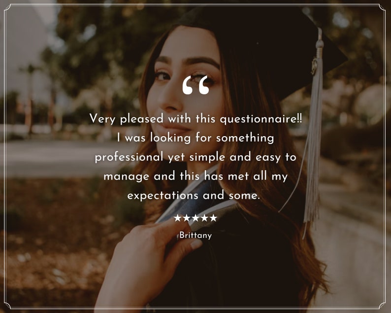 High School Senior Photoshoot Questionnaire - Online Form Questionnaire ...