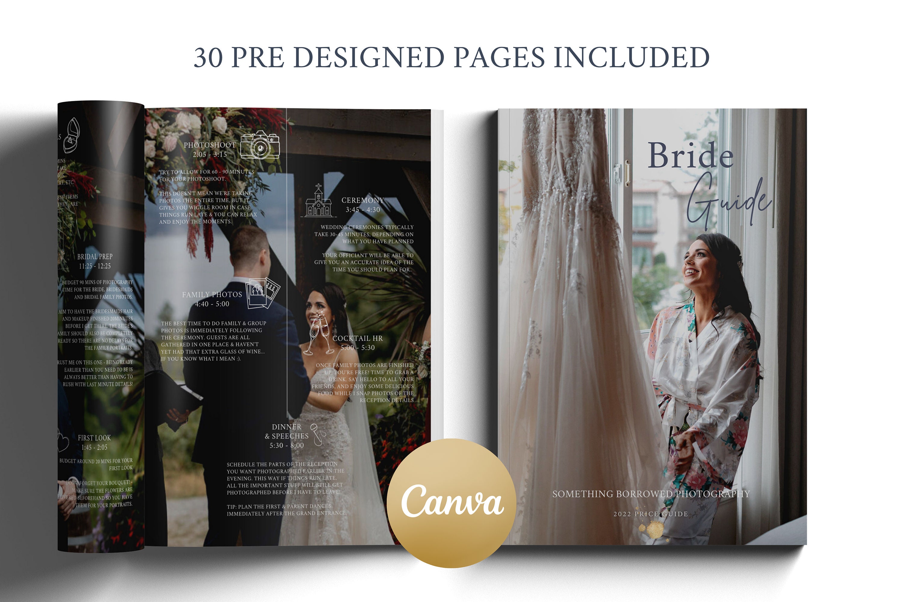 Canva Bride Guide Magazine Template for Photographers Wedding - Etsy