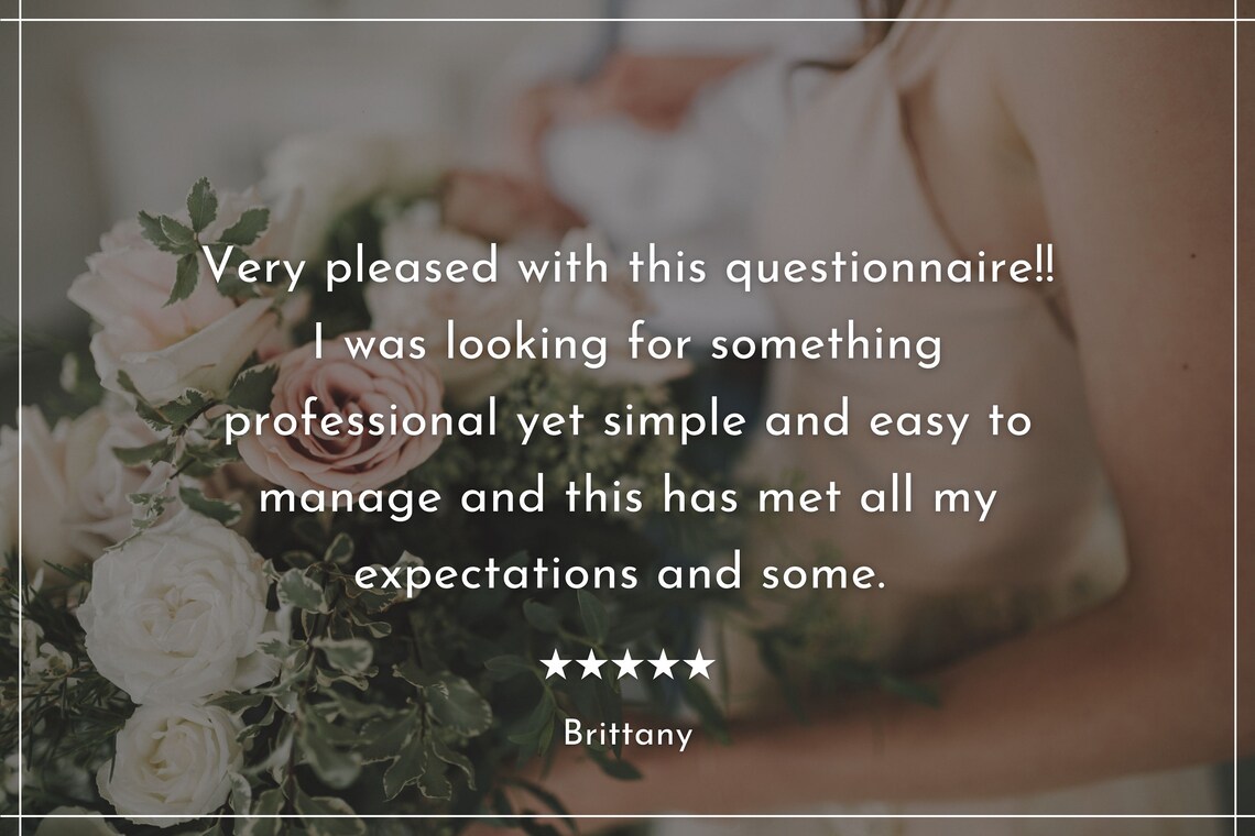 Beauty Client Questionnaire Template Wedding Hair Stylist & - Etsy