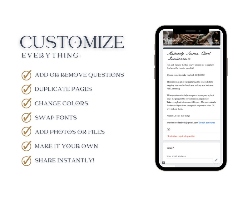 Maternity Photoshoot Questionnaire - Online Form Questionnaire, Drag ...